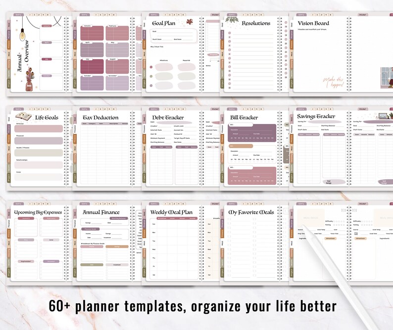 Undated Life Planner All in One Digital Planner Undated | Etsy