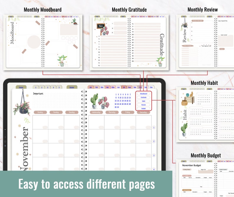 Onenote Digital Planner Undated One Note Planner Hyperlinked - Etsy