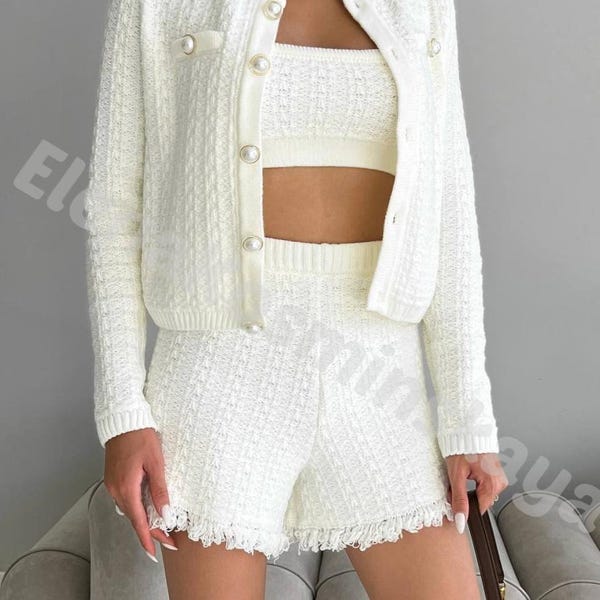 3 Piece Cozy Knit Set - Etsy