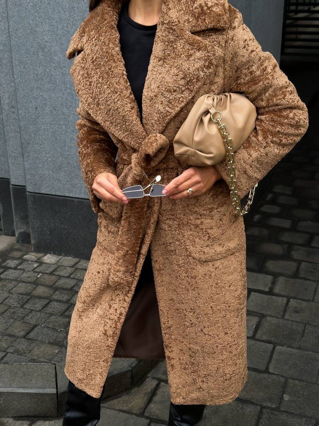 Sandy Faux Fur Karakul Coat for Women Elegant Wrap Coat - Etsy