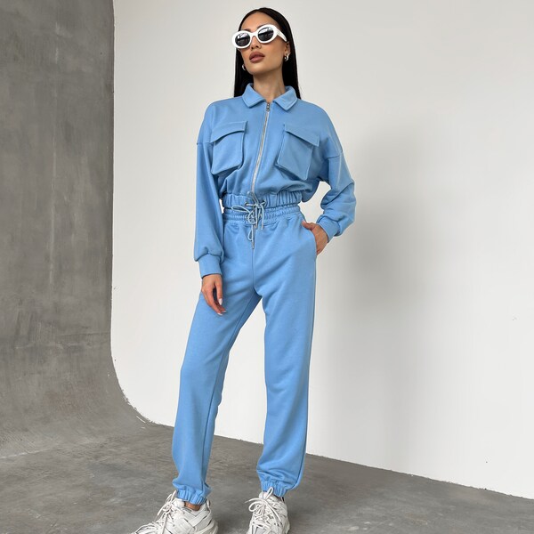 Light Blue Tracksuit - Etsy