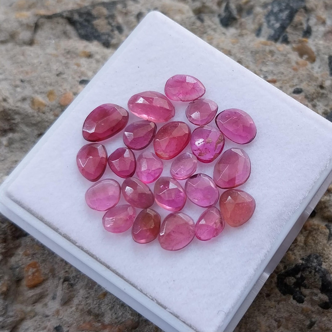 Rose Cut Pink Tourmaline Gemstones: Natural Gemstones 8 Carat 28 Pieces ...