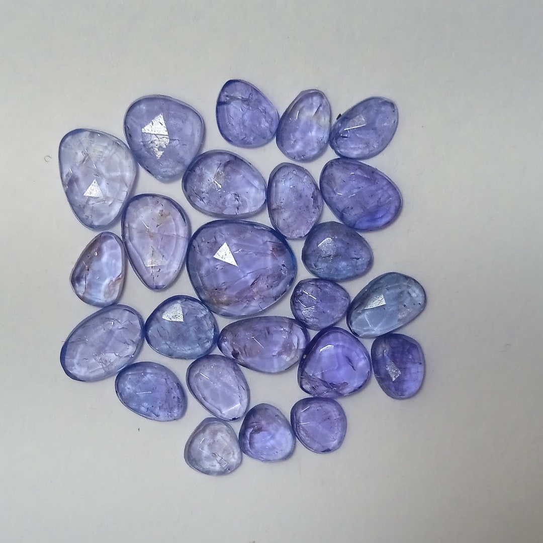 13 Carat Natural Light Blue Tanzanite Rose Cut 24 Piece Lot ...