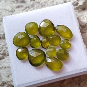 13 Piece Natural Vessonite Rose Cut Both Side, 19 Carats Top Green ...