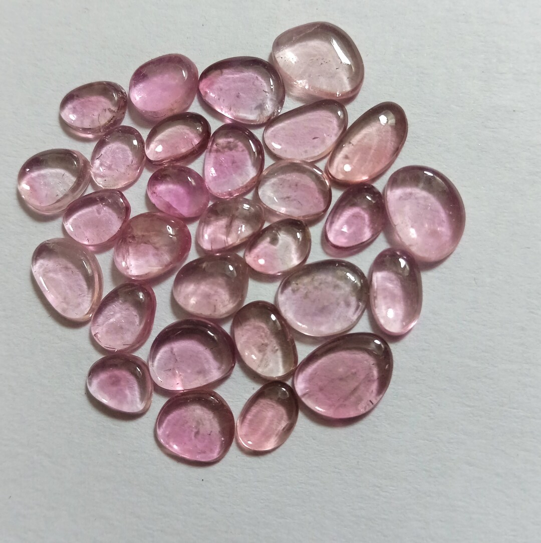 15 Carats Natural Rose Pink Tourmaline Smooth Rose Cut 29 Piece Lot ...