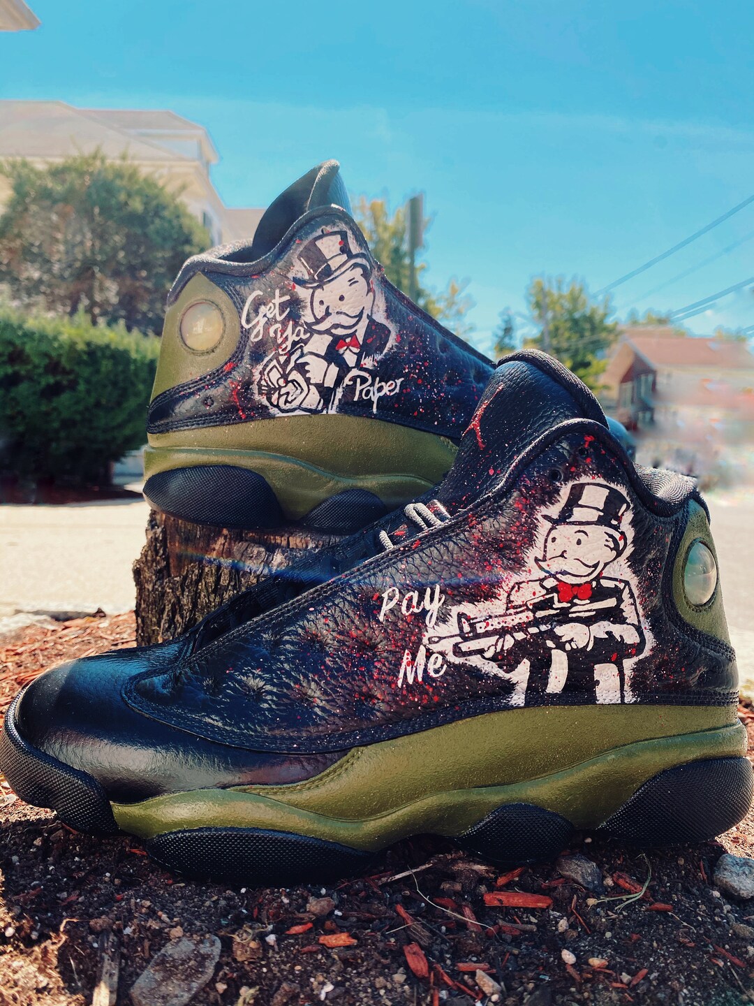 Custom ‘‘get Ya Paper” Jordan 13 - Etsy