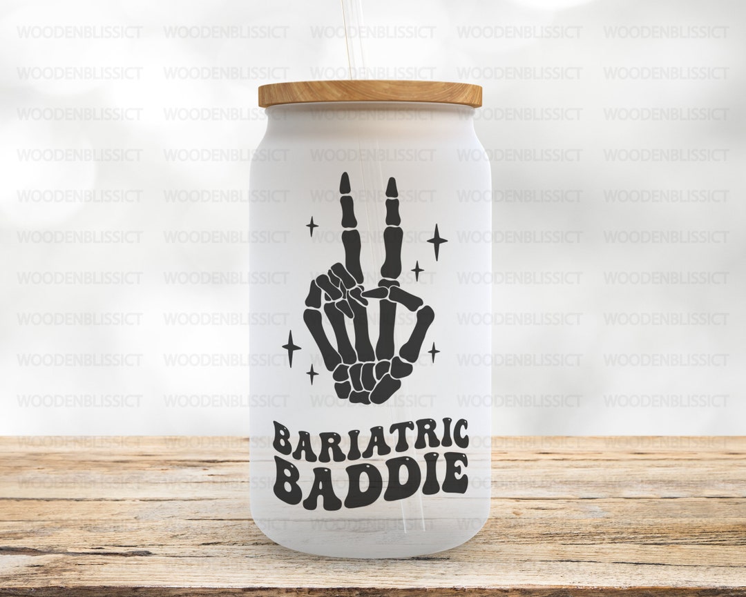 Glass Iced Coffee Can, Bariatric Baddie, Gift for Her, Coffee Lover ...