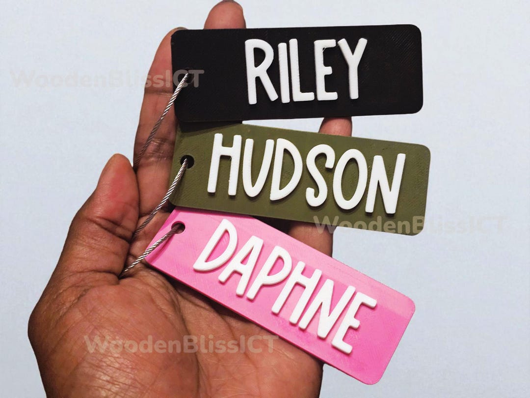 Back to School Bag Tags, 3D Printed Personalized School Backpack Tag ...