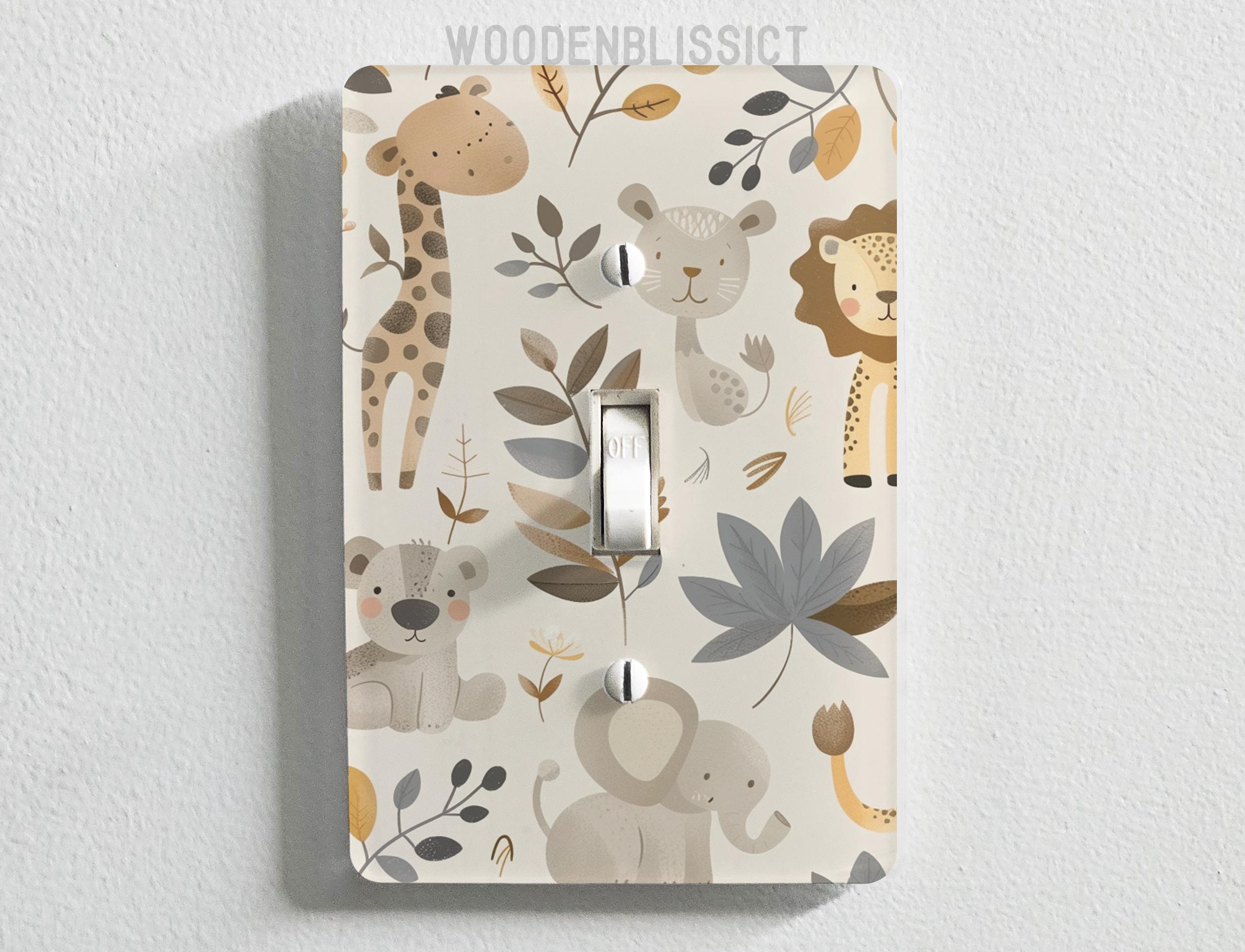 Light Switch Cover, Woodland Animals, Neutral Nursery Decor, First Home ...