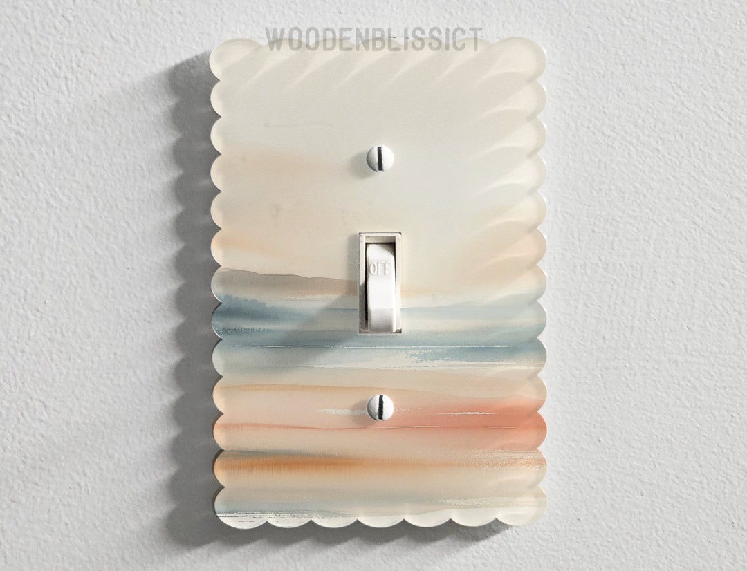 Light Switch Cover, Serene Sunset Ocean Abstract, Shiny Acrylic, Home ...