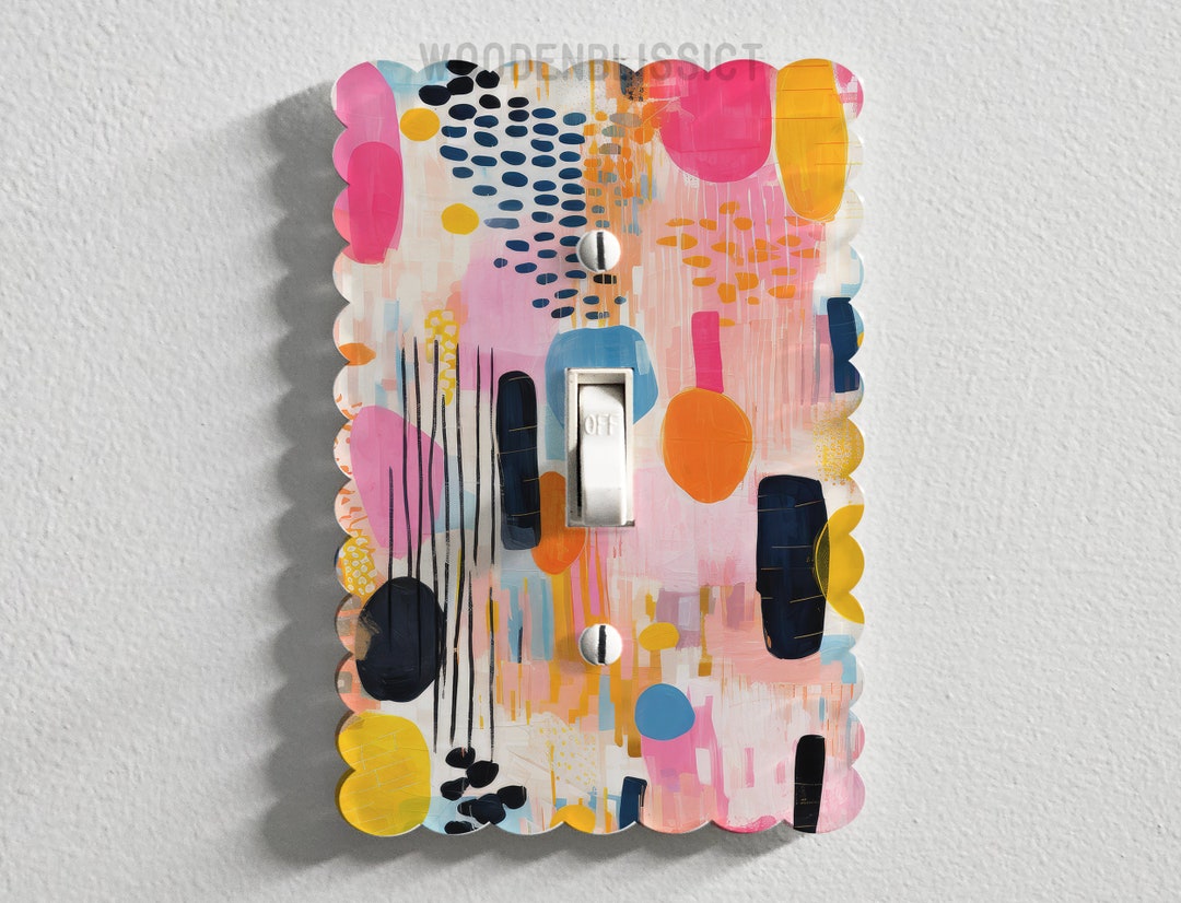 Light Switch Cover, Abstract Modern Floral, Housewarming Gift, Modern ...