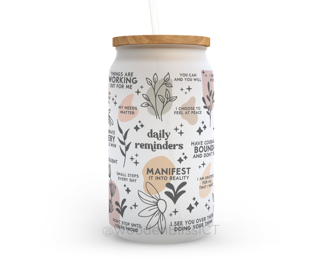 Daily Affirmation Non Vulgar Edition Glass Cup Iced Coffee Glass Can