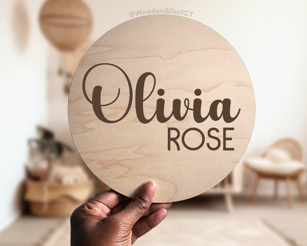 Engraved Baby Name Sign, Personalized Baby Shower Gift, Nursery Decor ...
