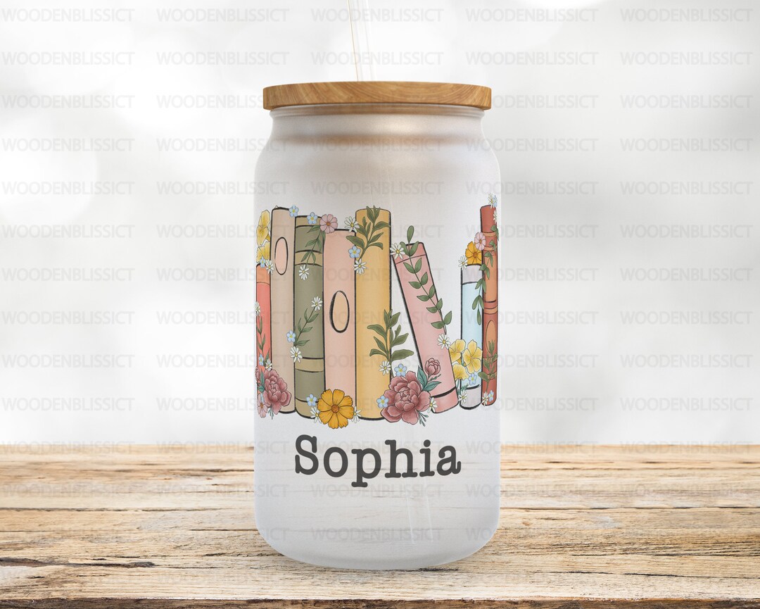 PERSONALIZED Book Lovers Glass Cup, Booktrovert, Bookworm, Iced Coffee ...