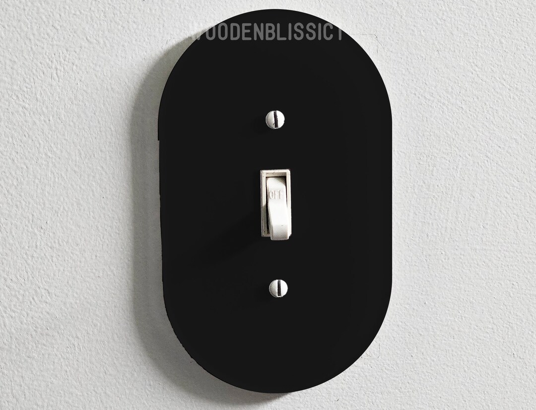 Glossy Black Light Switch Cover, Laser Cut Acrylic, Home Decor, Single ...