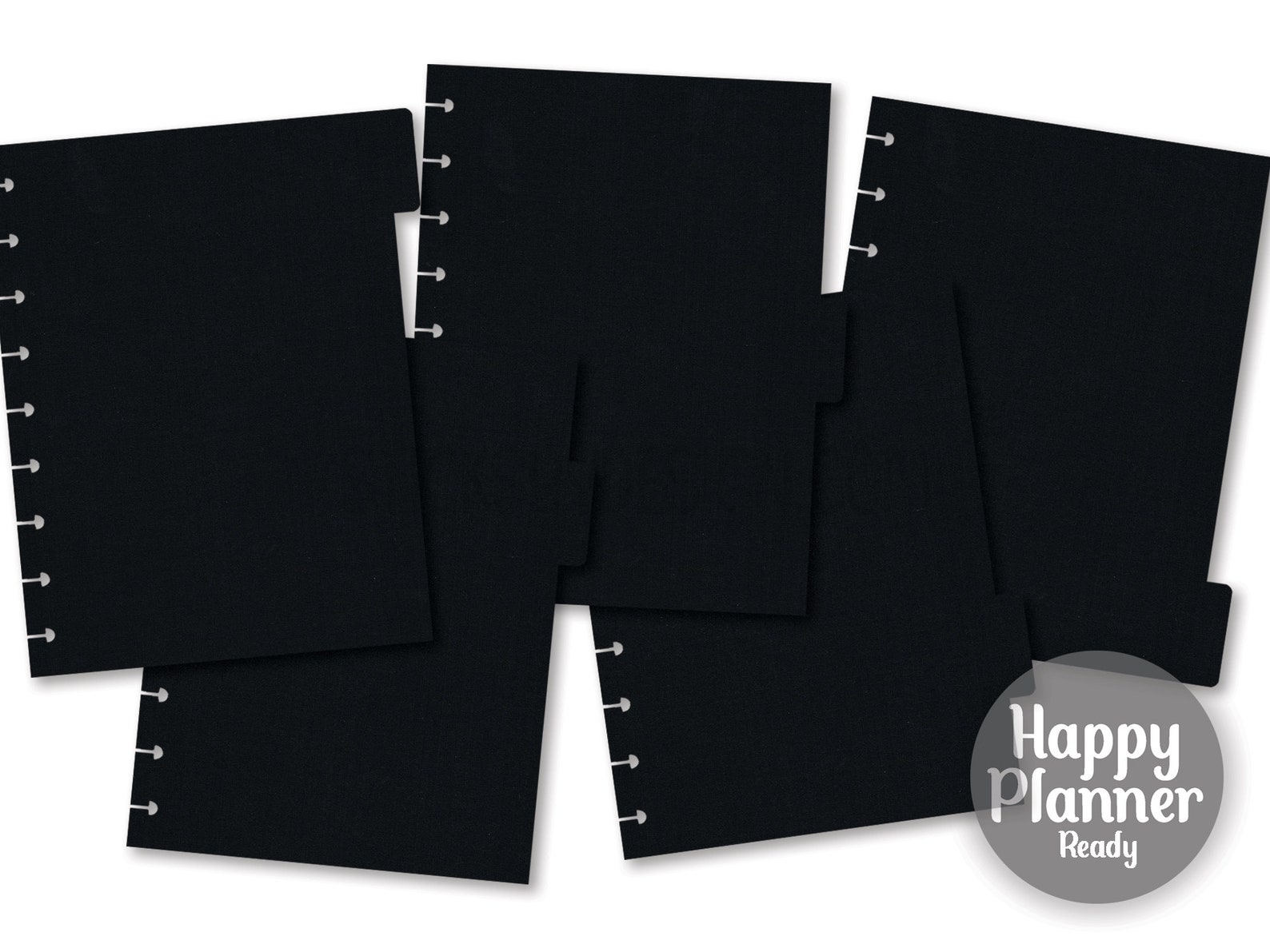 Black Planner Dividers | A5 | Happy Planner | Personal Wide | 6 or 5 ...