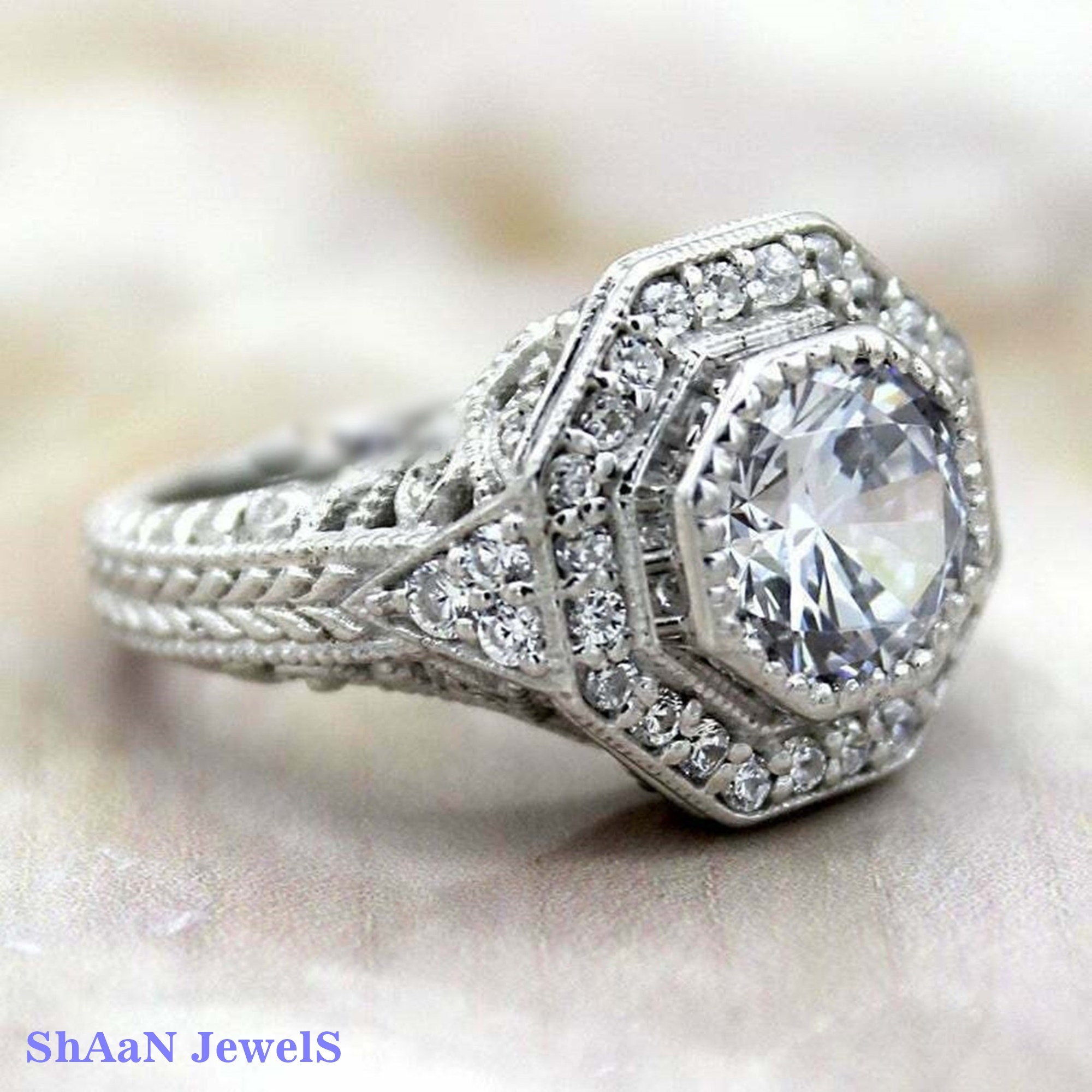Antique Octagon Engagement Ring