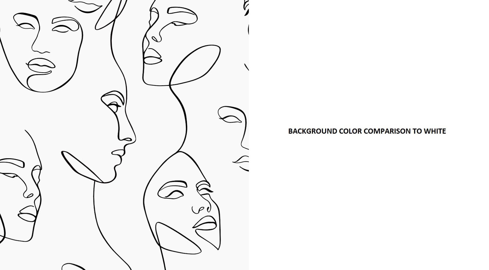 Abstract Female Faces Outline Wallpaper Cloud Gray - Etsy