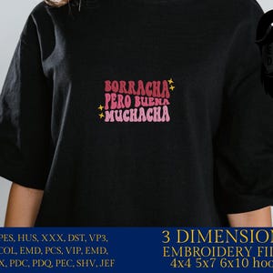 Machine Embroidery Files, Borracha Pero Buena Muchacha, Latina, Funny ...