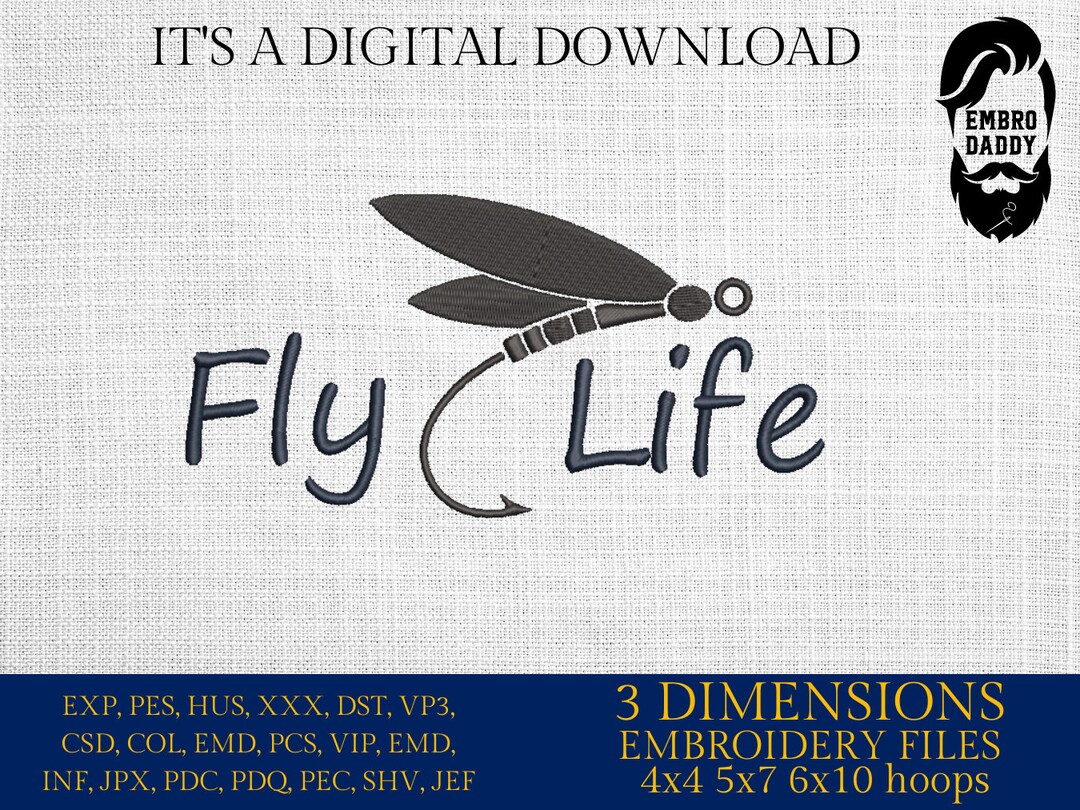 Machine Embroidery Files, Fly Life, PES, DST, Hus & More - Etsy