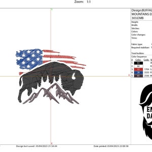 Machine Embroidery Files, Usa Flag Bison, PES, Dst, Xxx, Hus & More - Etsy