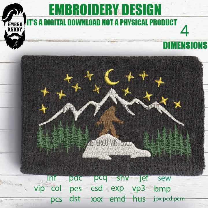 Machine Embroidery Files, Bigfoot Mountain Pes, Big Foot, Yeti ...