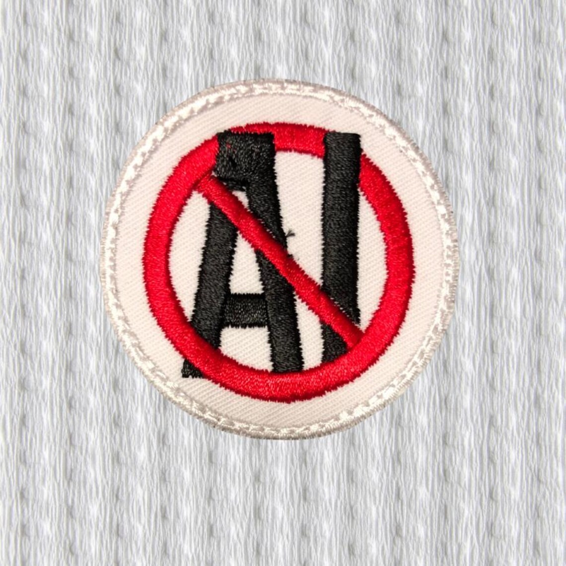 No AI Patch – Anti Artificial Intelligence Embroidered Patch | Iron-on ...