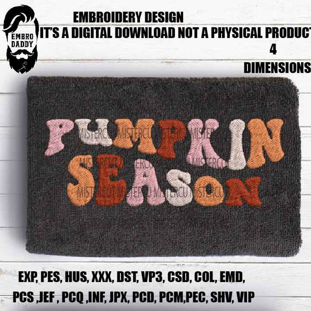 Machine Embroidery, Pumpkin Season Embroidery Files, Weavy Pumpkin Pes ...