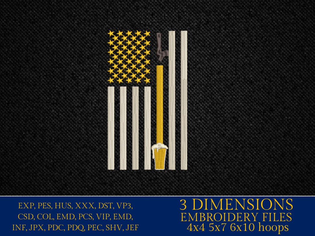 Machine Embroidery Files, American Flag, Beer, PES, Dst, Xxx Hus & More ...