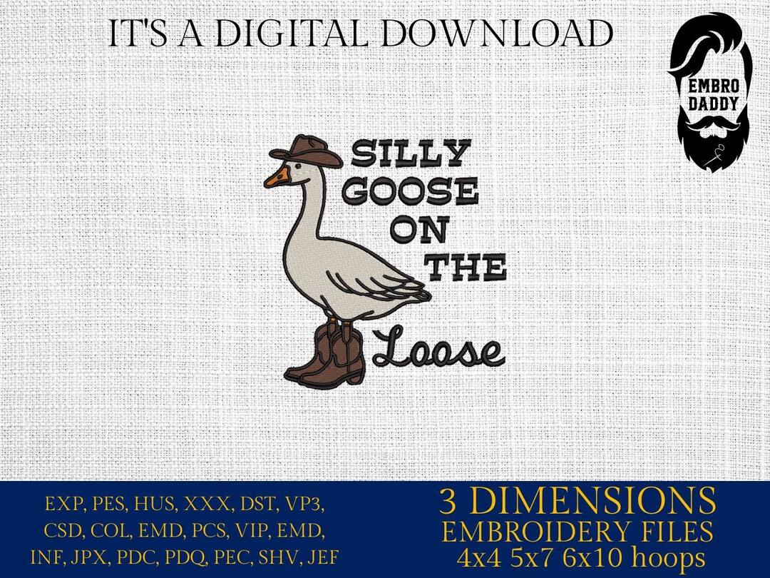 Machine Embroidery Files, Silly Goose on the Loose, Trendy, Popular ...