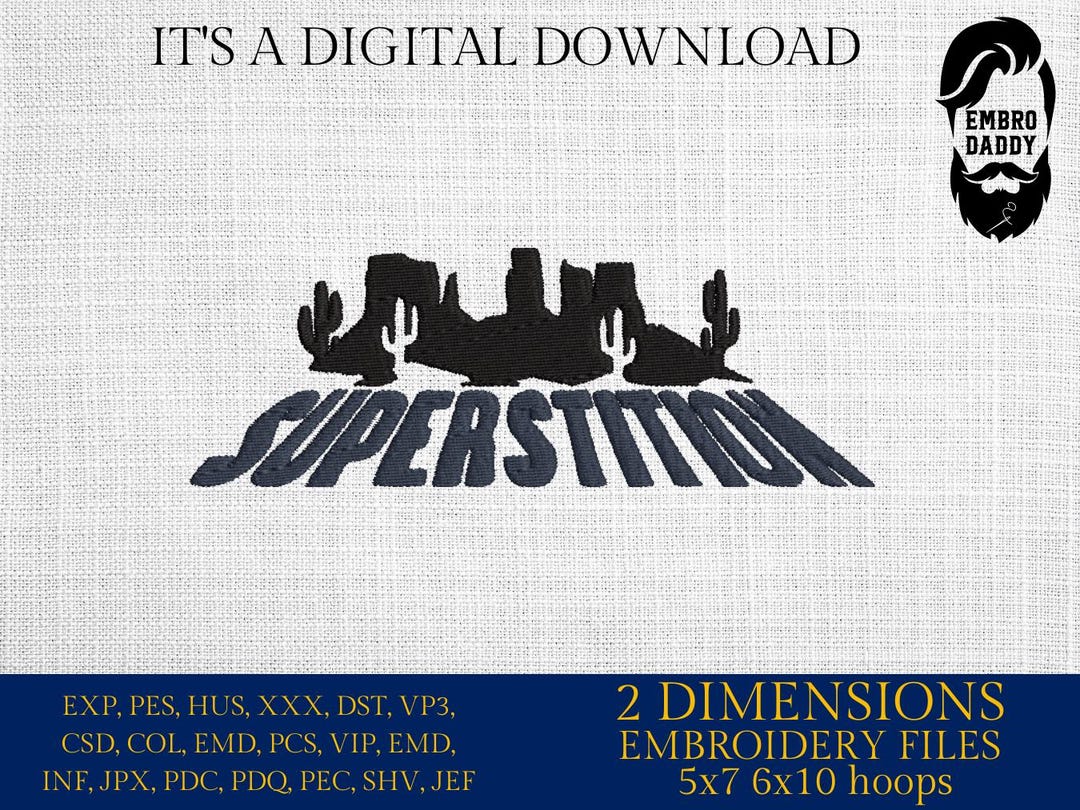 Machine Embroidery Files, Superstition Mountain, Desert, Arizona ...