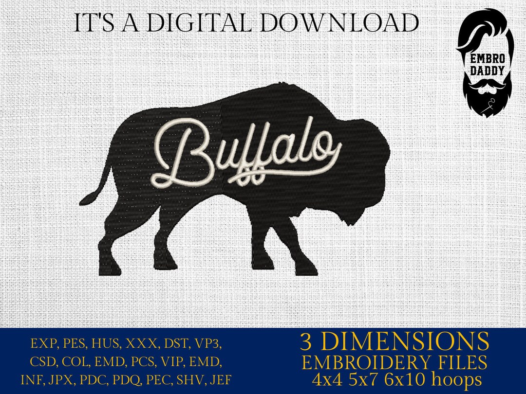 Machine Embroidery Files, Buffalo, Football, PES, Dst, Xxx, Hus & More ...