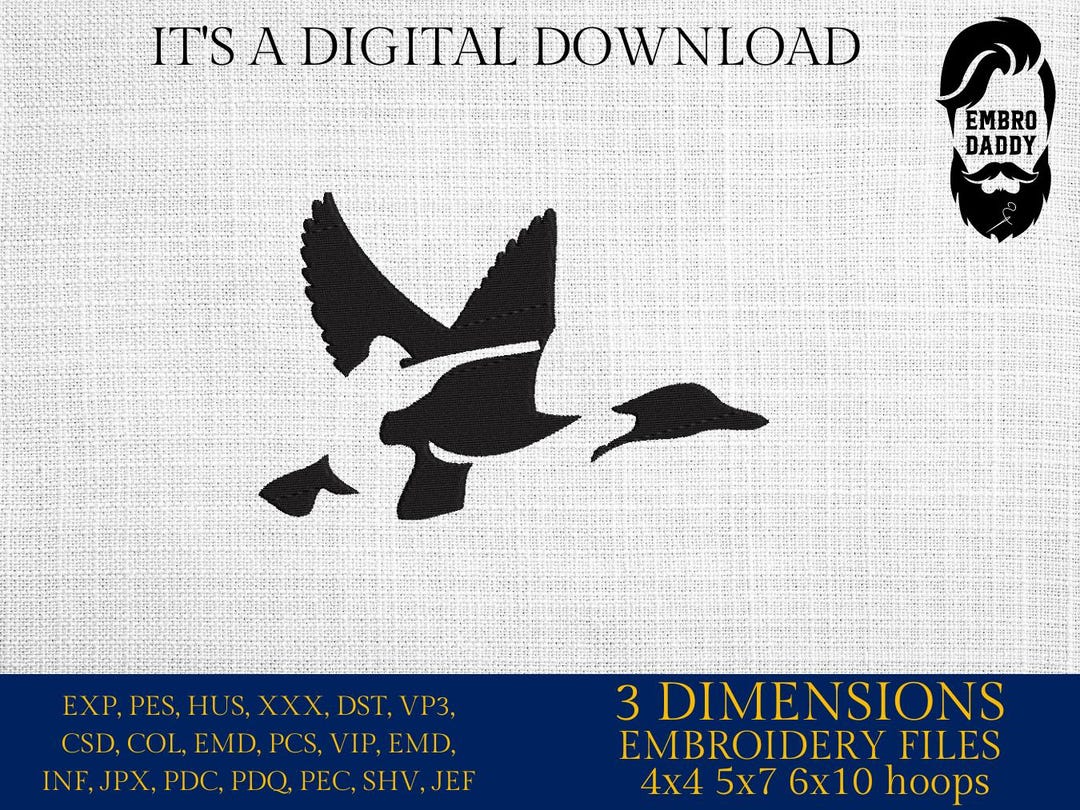 Machine Embroidery Files, Duck Hunting, PES, Xxx, Hus, Dst & More - Etsy
