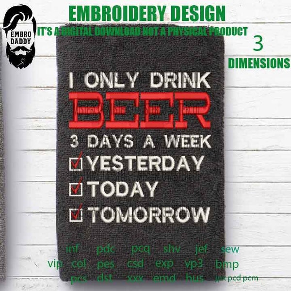 Beer Embroidery Designs - Etsy