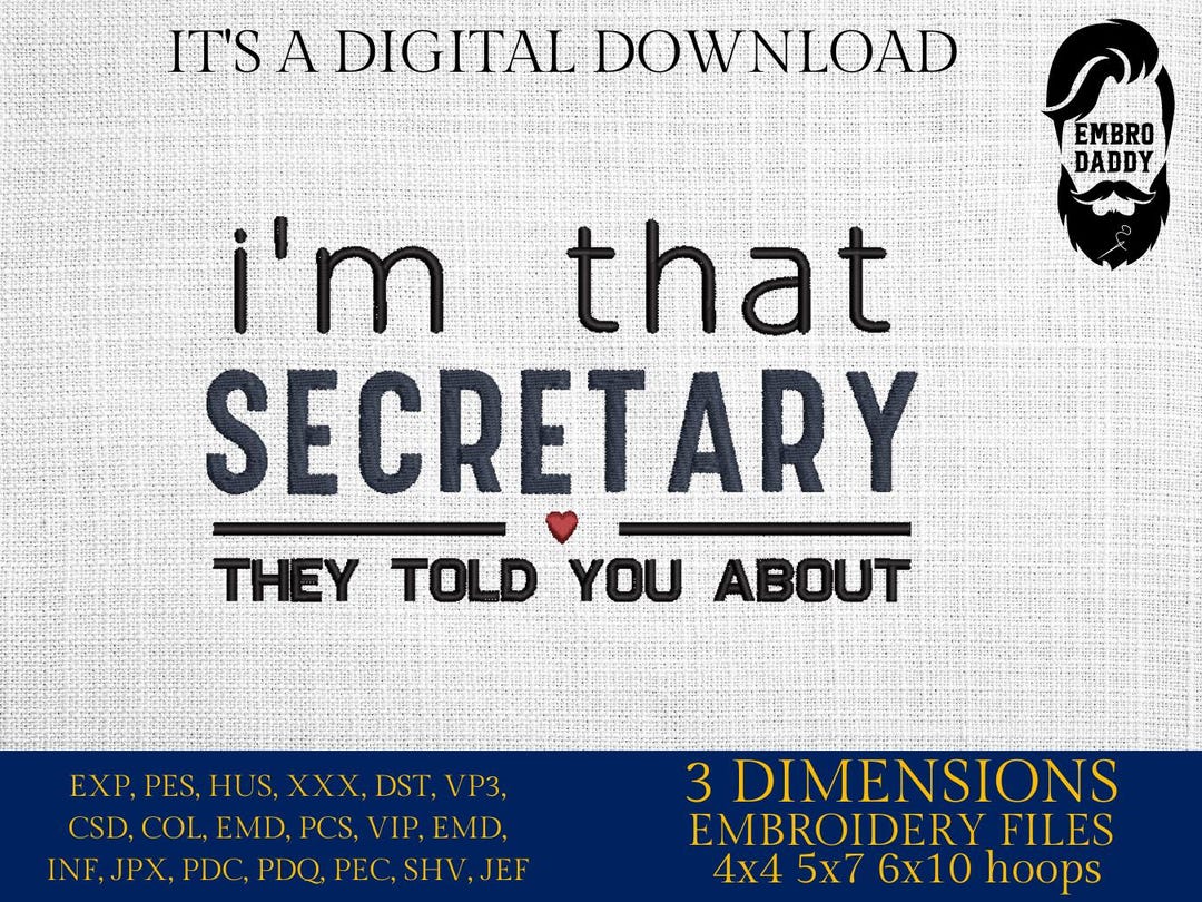 Machine Embroidery Files, School Secretary, School, School Secretary ...