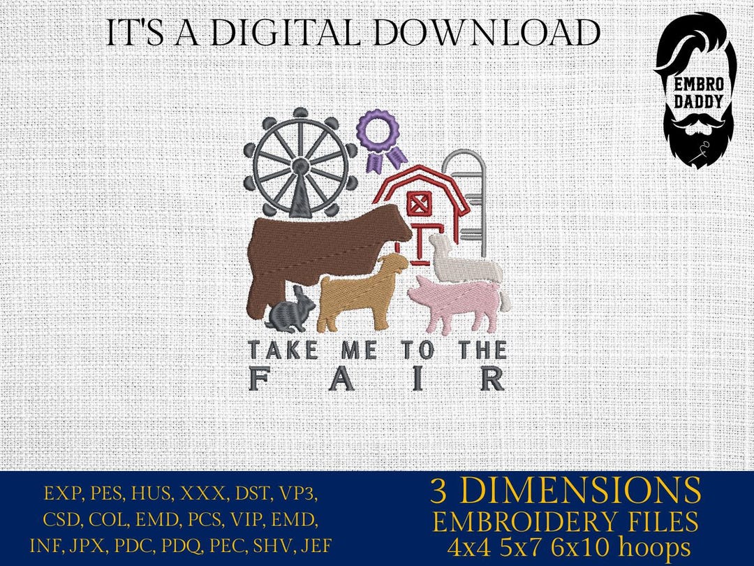 Machine Embroidery Files, Take Me to the Fair, Fair Season, Show ...