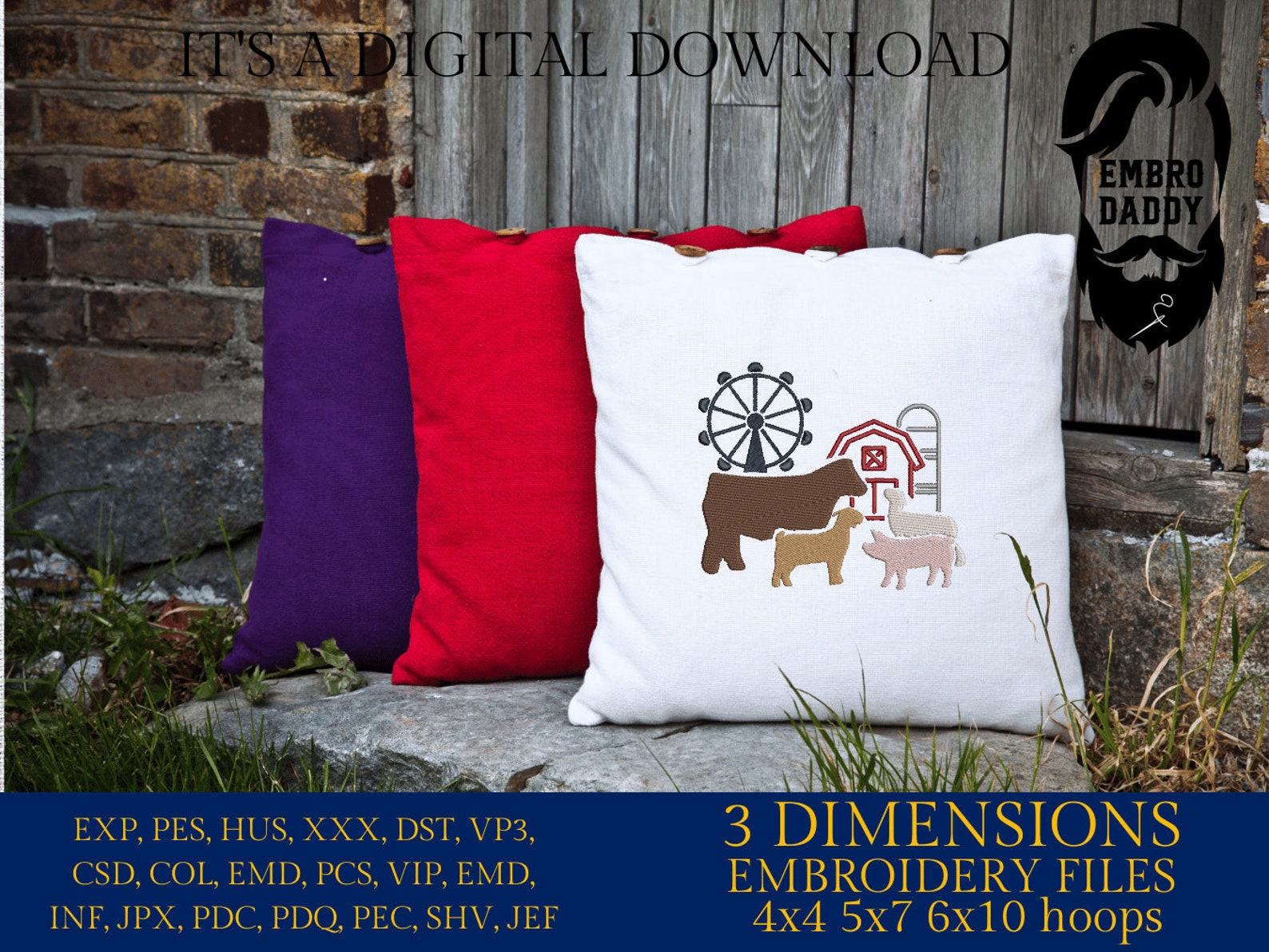 Machine Embroidery Files, Fair Season, Show Livestock, Show Pig, Steer ...