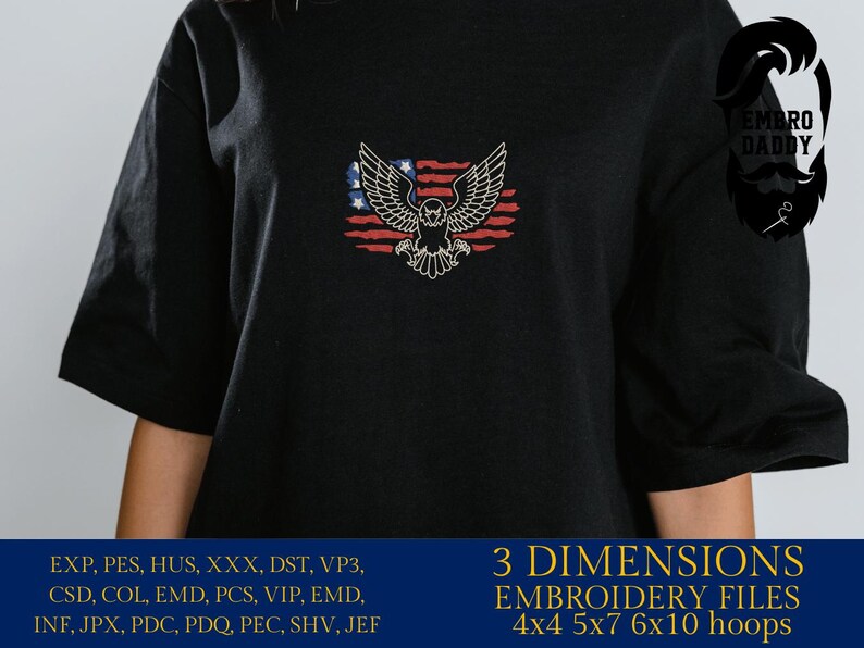 Machine Embroidery Files, American Flag, Eagle, PES, Dst, Xxx Hus ...