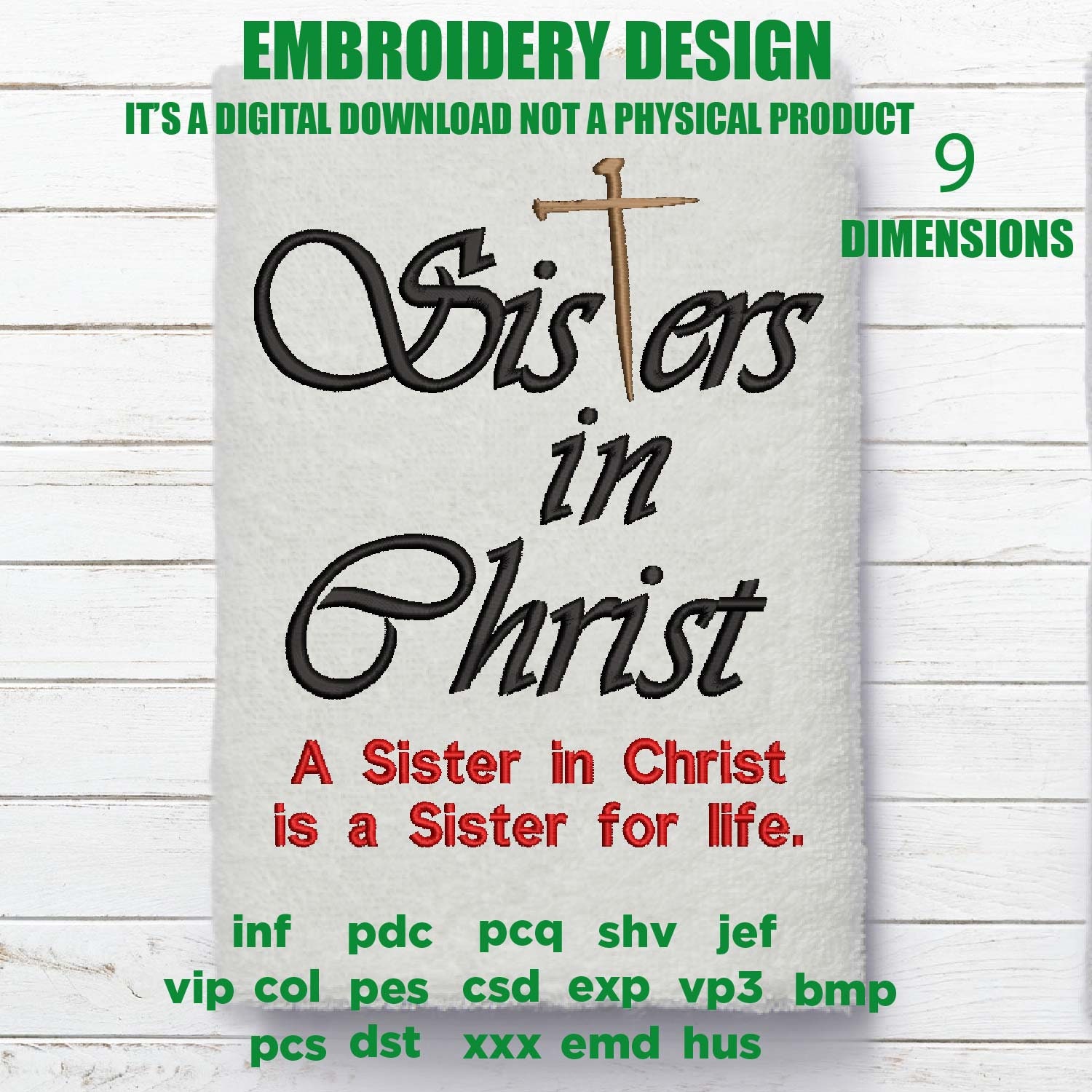 Machine Embroidery Sisters in Christ Sister for Life - Etsy UK