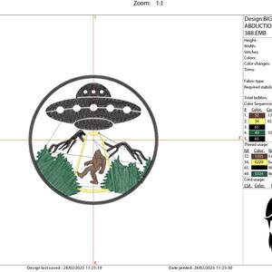 Machine Embroidery Files, Bigfoot Abduction, Bigfoot Pes, Big Foot ...