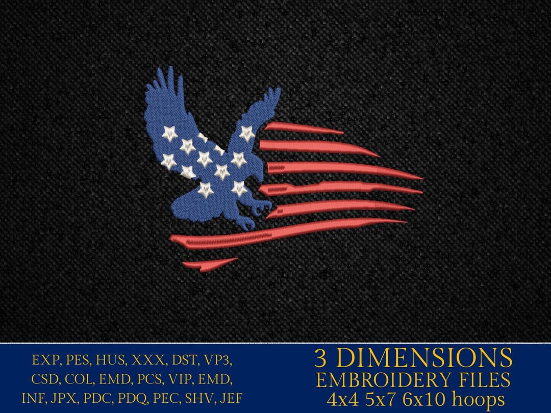 Machine Embroidery Files, American Flag, Eagle, PES, Dst, Xxx Hus ...