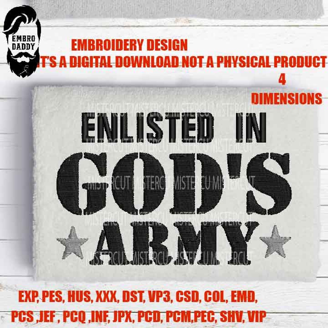 Machine Embroidery Enlisted in God's Army PES Bible - Etsy