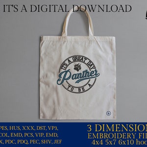 Machine Embroidery Files, It's a Great Day to Be a Panther, PES, Xxx ...