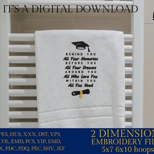 Machine Embroidery Files, Behind Your All Your Memories, Graduation ...
