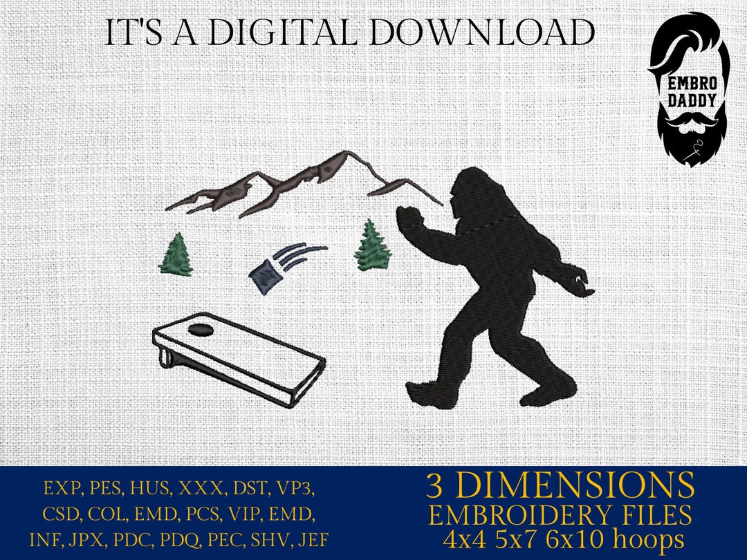Machine Embroidery Files, Bigfoot Corn Hole, PES, Xxx, Hus & More - Etsy