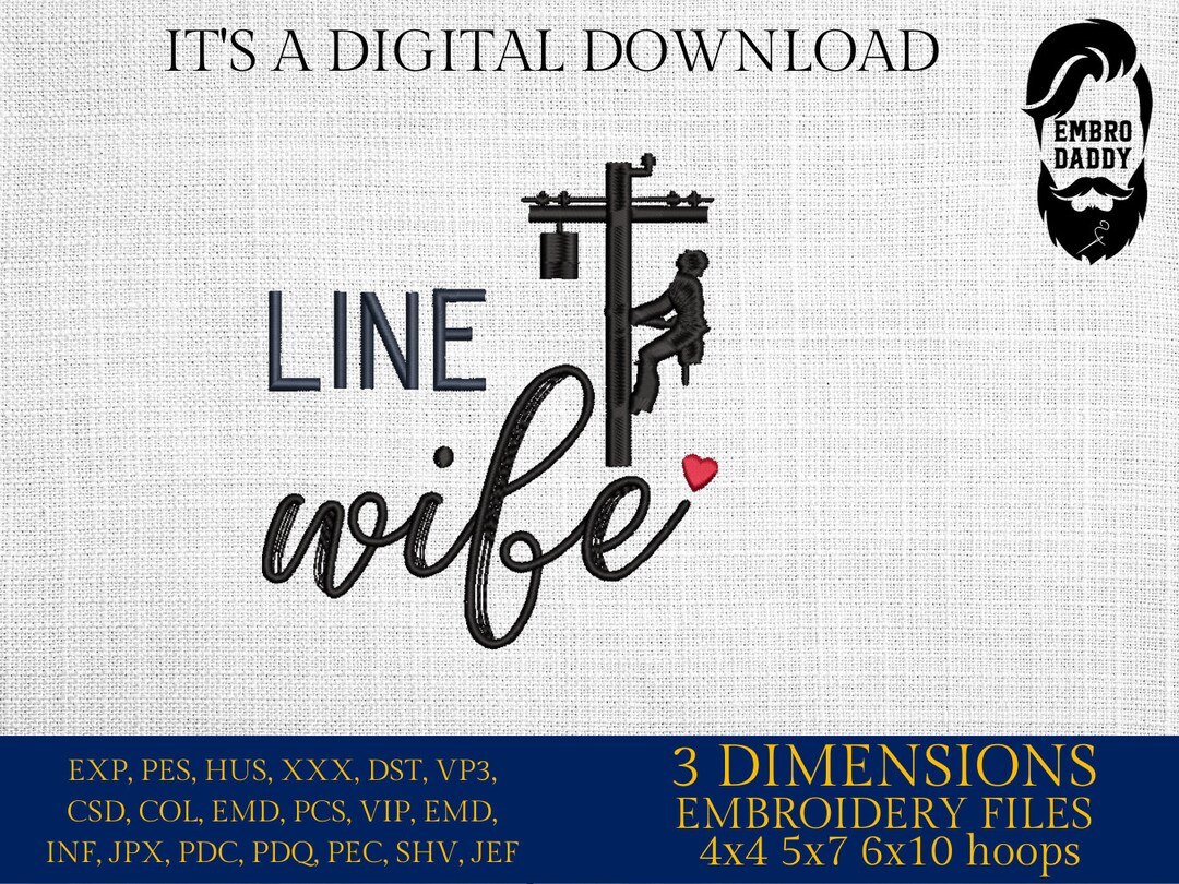 Machine Embroidery Files, Line Wife, PES, Xxx, Hus, Dst & More - Etsy