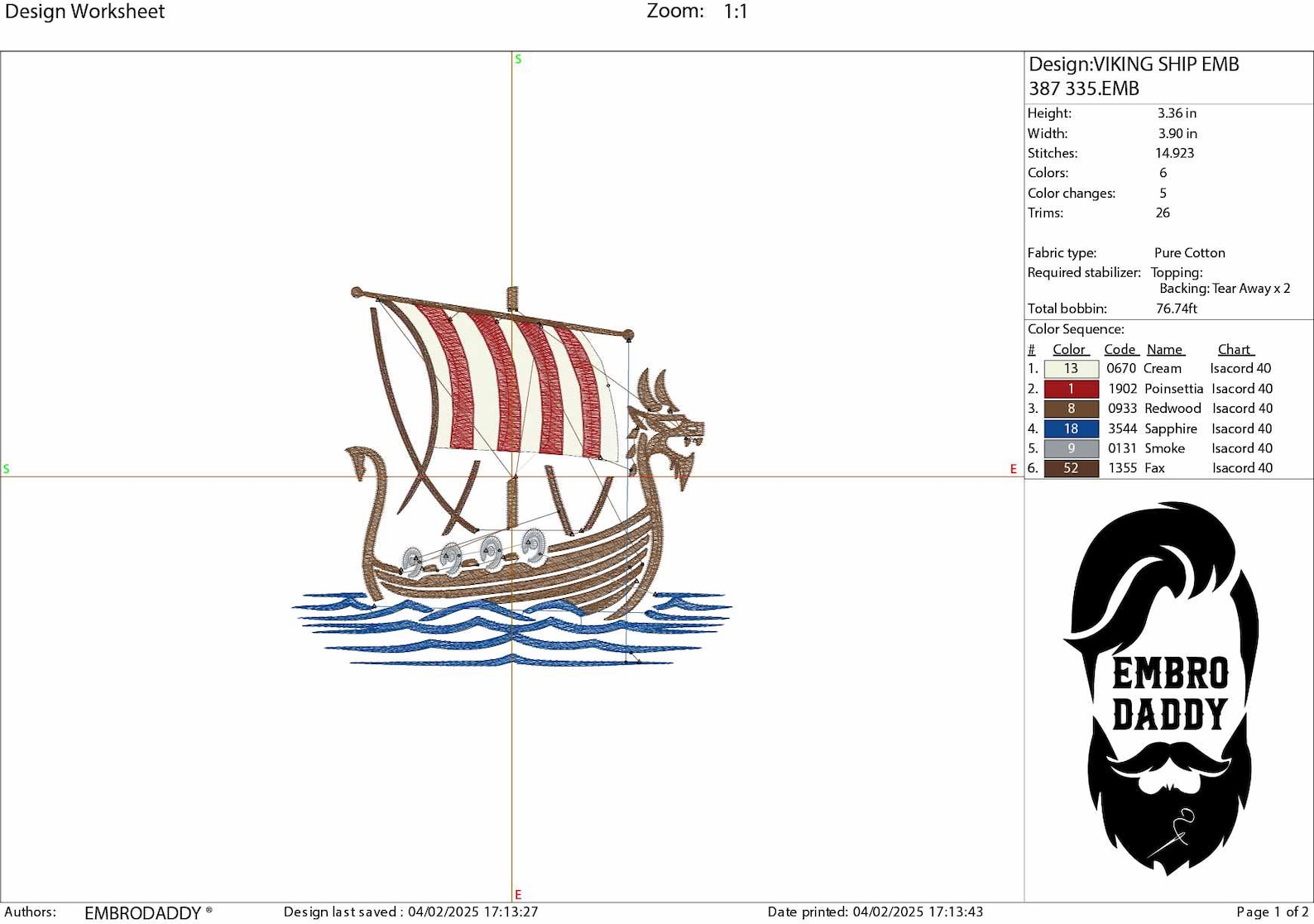 Machine Embroidery Files, Viking Ship, PES, DST, Hus & More - Etsy