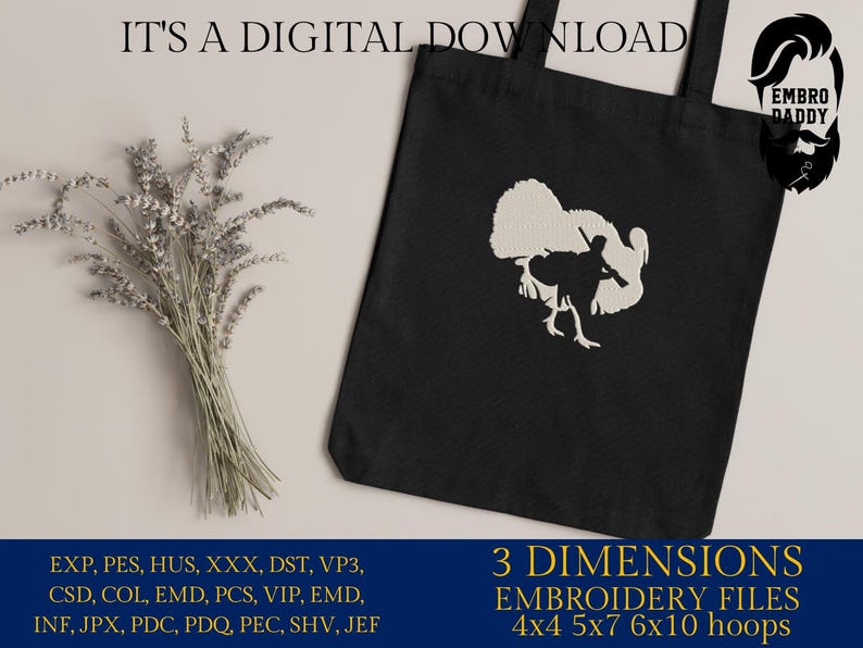 Machine Embroidery Files, Turkey Hunter, PES, DST, Xxx, Hus and More - Etsy