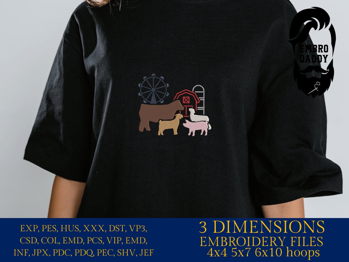 Machine Embroidery Files, Fair Season, Show Livestock, Show Pig, Steer ...