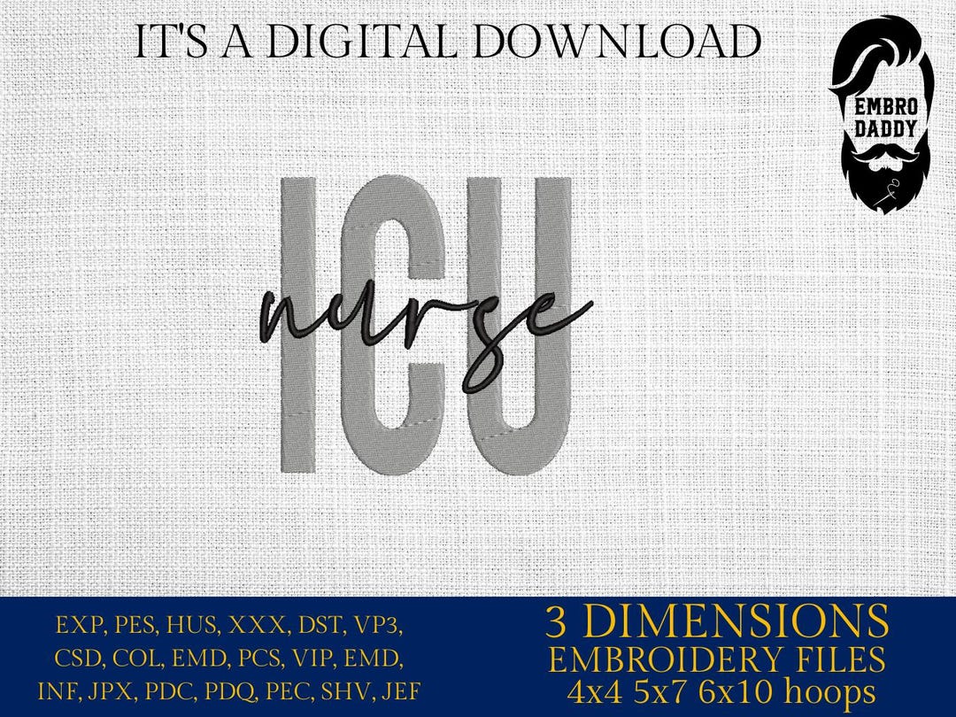 Machine Embroidery Files, Icu Nurse, Intensive Care Unit, Nursing ...